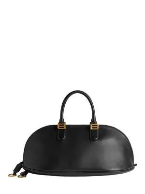 Balenciaga Bowling Bolero Handbag In Crinkled Calfskin - Black