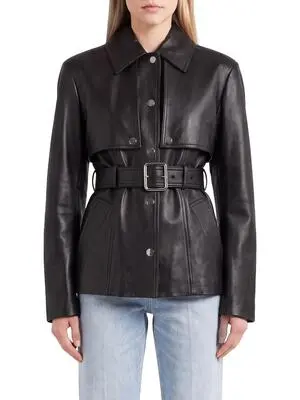 Sportmax Lambskin Leather Jacket - Black