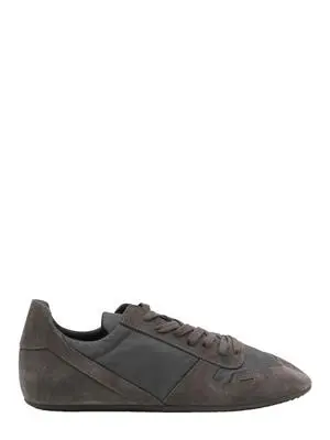 Rick Owens Temple Minimal Suede And Nylon Lace-up Sneakers - Dust