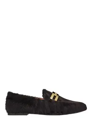 AQUAZZURA Flat Loafers With Gold Tone Detailing - Brown