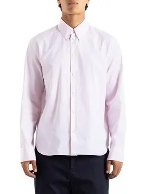 JIL SANDER Cotton Poplin Shirt With A Pointed Collar And Curved Hem - Pink