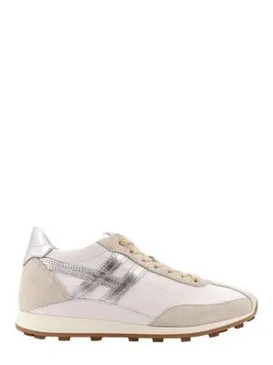 Hogan Athletic Suede And Nylon Lace-up Sneakers - Beige