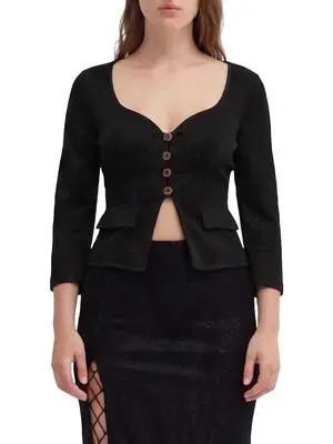 MARGHERITA MACCAPANI Vinnie Top In Viscose And Cotton Blend - Black