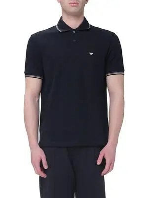 Emporio Armani Stretch Cotton Polo Shirt - Blue