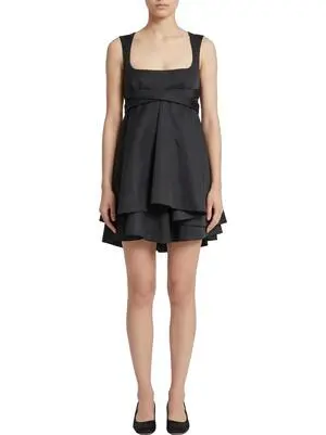Alexander McQueen Sleeveless Square Neck Mini Dress - Black