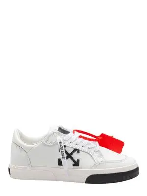 Off-White Vulcanized Low-top Leather Sneakers With Contrasting Arrow Logo - White