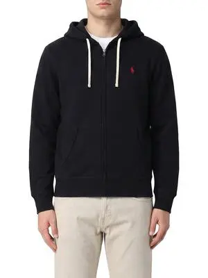 Polo Ralph Lauren Zip-up Hoodie With Embroidered Logo - Black