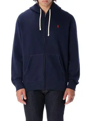 Polo Ralph Lauren Zip-up Hoodie With Embroidered Logo - Blue