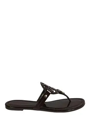 Tory Burch Miller Leather Flip Flops - Brown