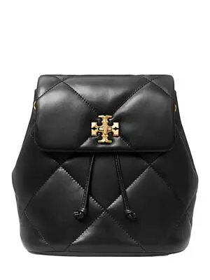 Tory Burch Quilted Leather Mini Backpack With Gold Tone Hardware - Black