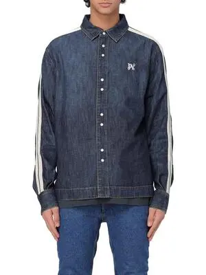 Palm Angels Jacket With Side Stripes - Denim