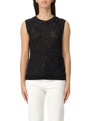 GOLDEN GOOSE Sequined Sleeveless Knit Top - Black