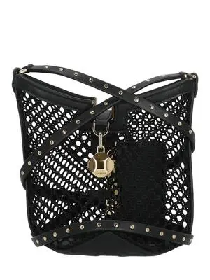 LANVIN Mesh Cotton And Leather Bag With Studs - Black