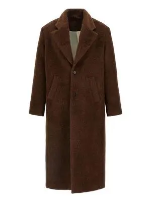 Séfr Textured Long Coat - Brown