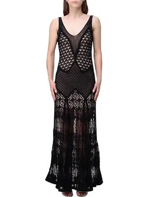Blumarine Long Crochet Dress - Black