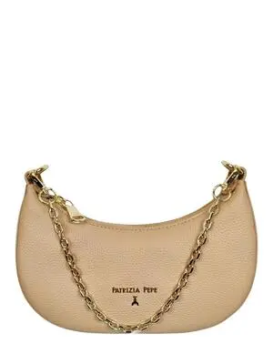 Patrizia Pepe Grained Leather Bag - Beige