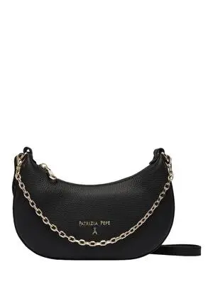 Patrizia Pepe Grained Leather Bag - Black