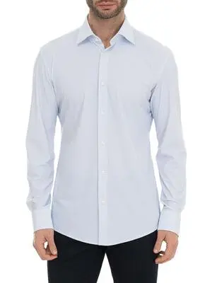 BOSS Stretch Jersey Casual Shirt - Gnawed Blue