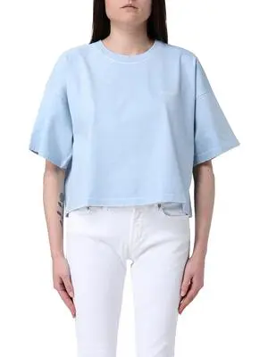 DONDUP Cropped T-shirt In Cotton - Blue