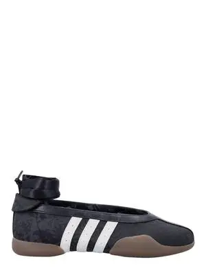 ADIDAS ORIGINALS Taekwondo Mei Satin Ballet Flats With Ankle Tie-up Ribbons - Black