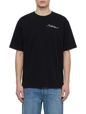 Off-White Cotton T-shirt With Arrow Logo - Black