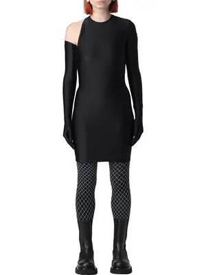 Balenciaga Asymmetrical Long Sleeve Dress - Black