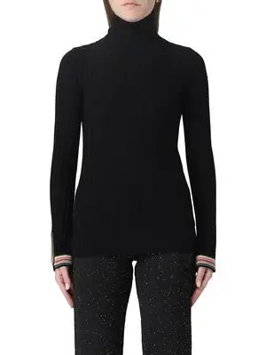 Etro Ribbed Turtleneck Jumper With Striped Cuffs - Black