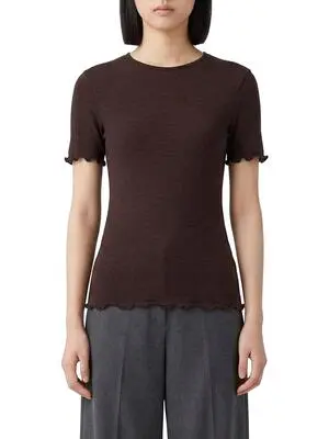 JIL SANDER Linen And Silk Blend T-shirt - Violet