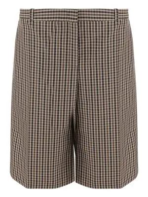 JIL SANDER Tailored Plaid Shorts - Red