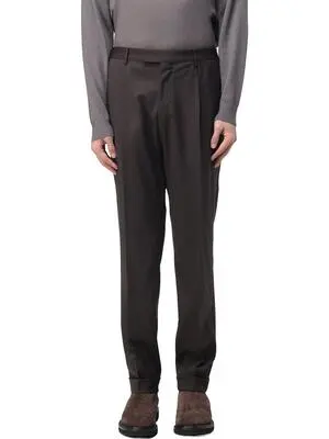 PT TORINO Tailored Trousers With Cuffed Hems - Brown