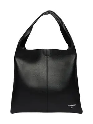 Patrizia Pepe Grained Leather Bag - Black