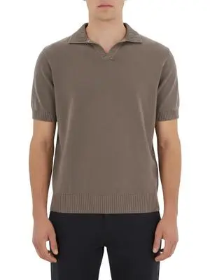 Paul & Shark Cotton Knit Polo Shirt - Brown