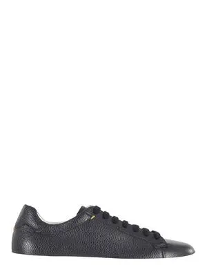 DOUCAL'S Hammered Leather Lace-up Sneakers - Blue