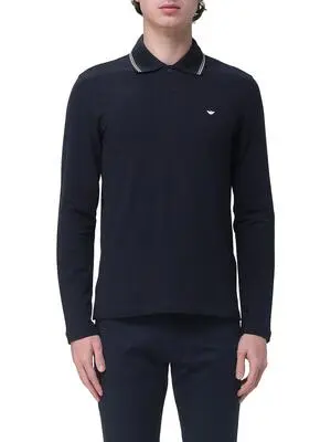 Emporio Armani Cotton Polo Shirt With Logo - Blue