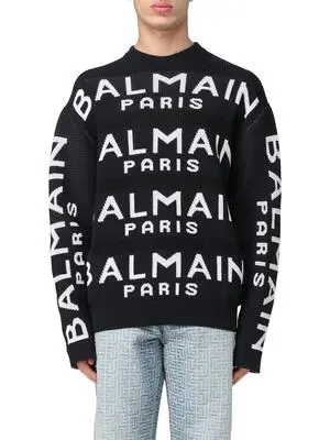 Balmain All-over Logo Knit Jumper - Black