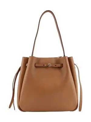 Tory Burch Romy Grained Leather Bucket Bag - Brown
