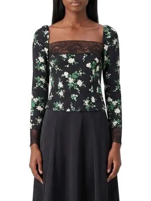 Dolce & Gabbana Floral Silk Corset Top - Black