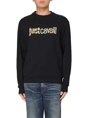 Just Cavalli Crewneck Sweatshirt With Logo Detail - Black