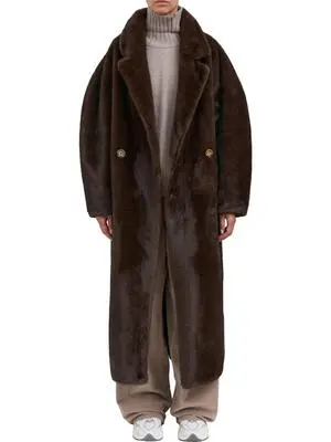 SWORD 6644 Long Fur Coat - Brown