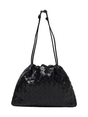 Bottega Veneta Woven Leather Shoulder Bag - Black