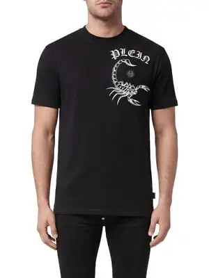 Philipp Plein Solid Colour Cotton T-shirt With Contrasting Logo - White