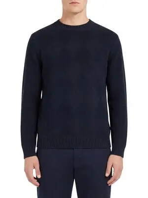 BALLANTYNE Cotton And Linen Crew Neck Sweater - Blue