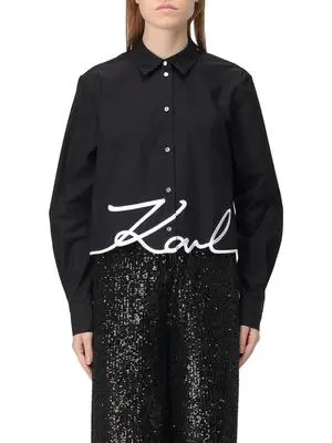 Karl Lagerfeld Shirt With Logo Detail - Black