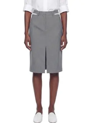 JIL SANDER Virgin Wool Midi Skirt - Grey