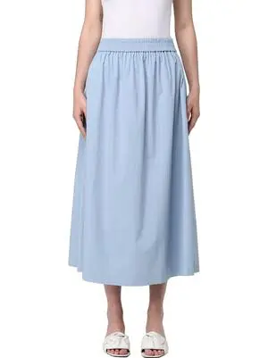 PT TORINO Cotton Poplin Midi Skirt - Blue
