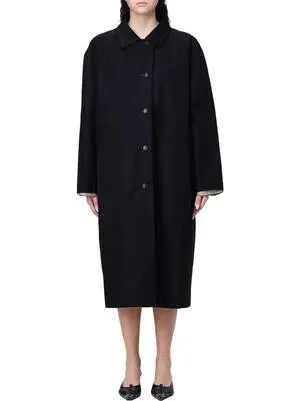 CORDERA Oversized Reversible Trench Coat - Black