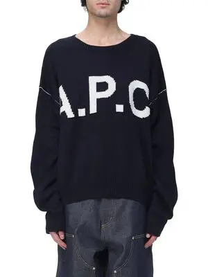A.p.c. A.P.C. Logo Knit Jumper Blue