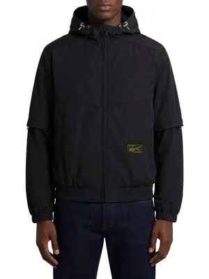 WOOYOUNGMI Nylon Hooded Windbreaker - Black