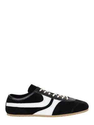 Dries Van Noten Suede And Leather Lace-up Sneakers - Black