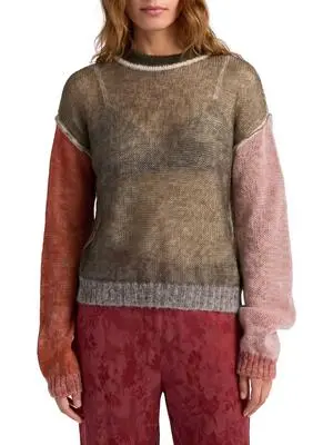 Momoni Block Mohair Wool Pullover - Multicolor